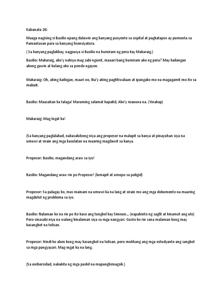 Kabanata 26 El Fili Script | PDF