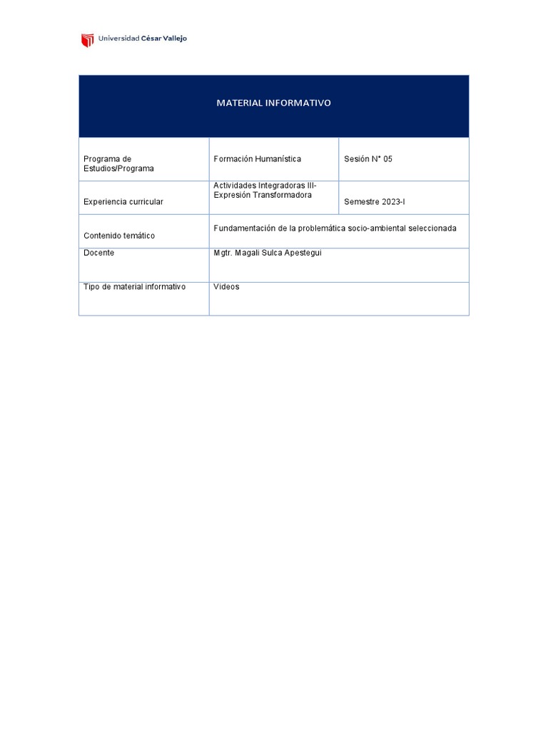 Material Informativo - Esquema de Redacción - Sesión 05 | PDF