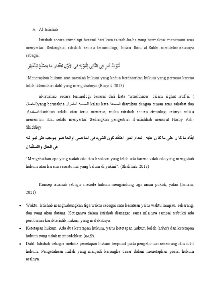 Al Istishab Dan Syar'u Man Qablana | PDF