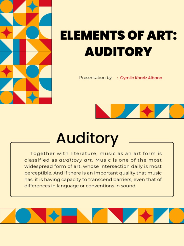 Elements of Art Auditory | PDF | Tempo | Musical Forms