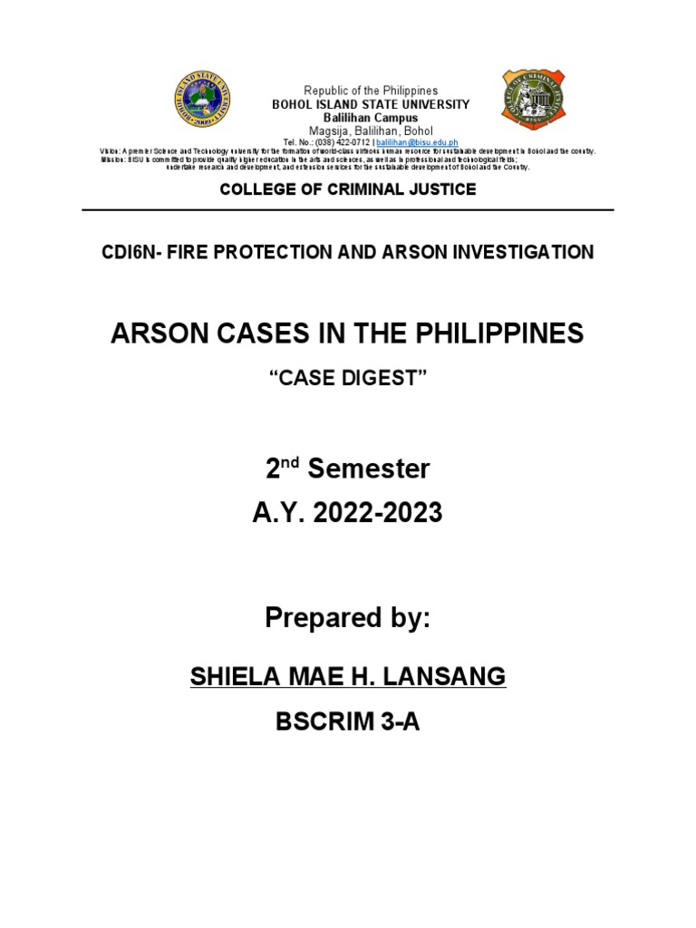 Arson Case Digest | PDF | Crime & Violence | Arson