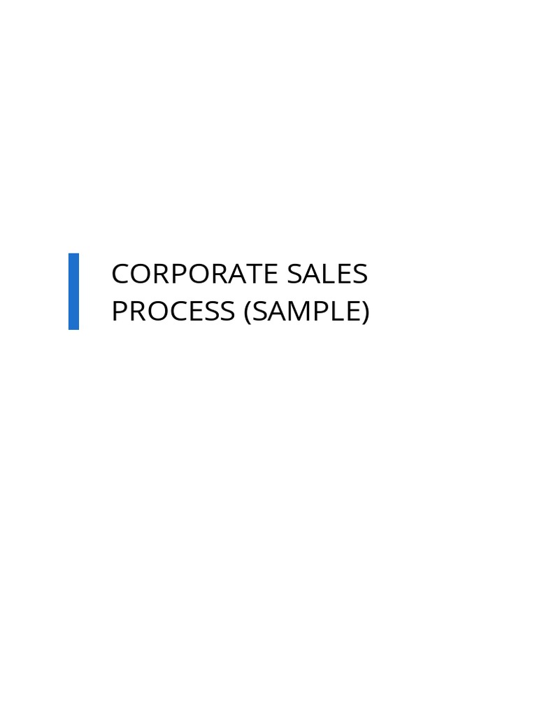 Corporate Sales Process (Sample) | PDF | Sales | Customer
