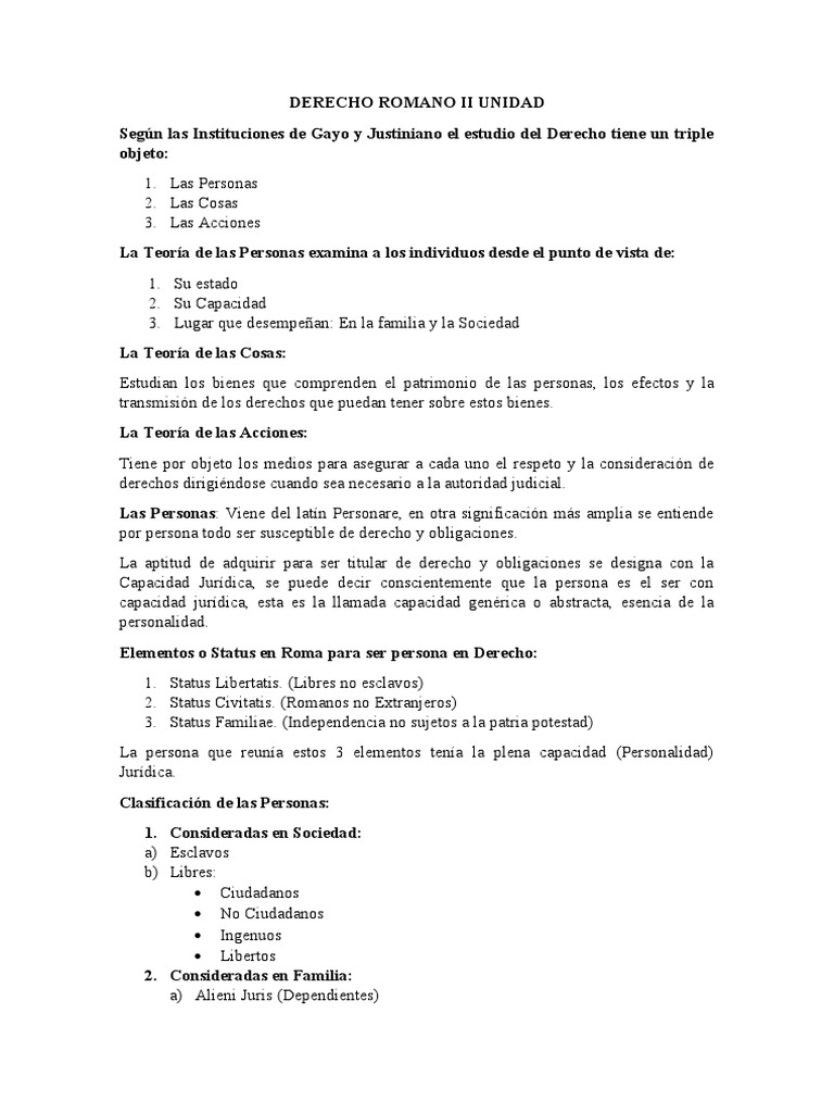 Teoría de Personas y Esclavitud en Derecho Romano | PDF | Freedman ...