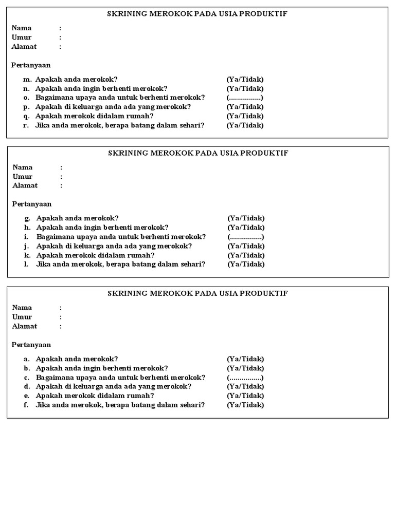 Skrining Merokok | PDF