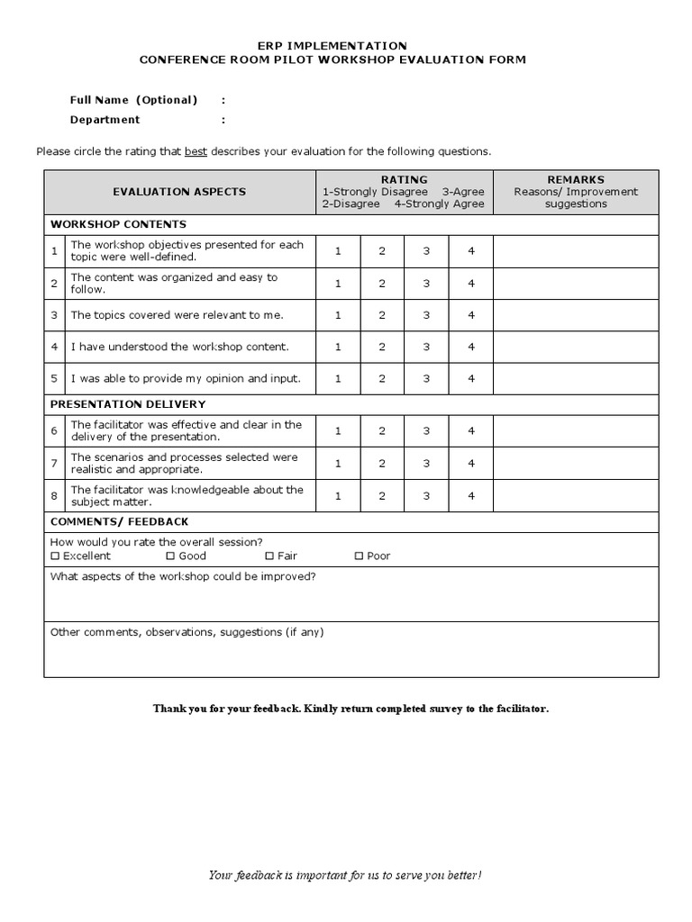 CM Feedback Form Template | PDF