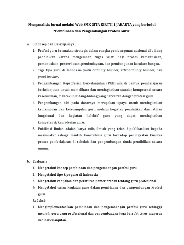 Analisis Bahan Ajar KB 3 Modul Pengembangan Profesi Guru | PDF | Karier & Perkembangan