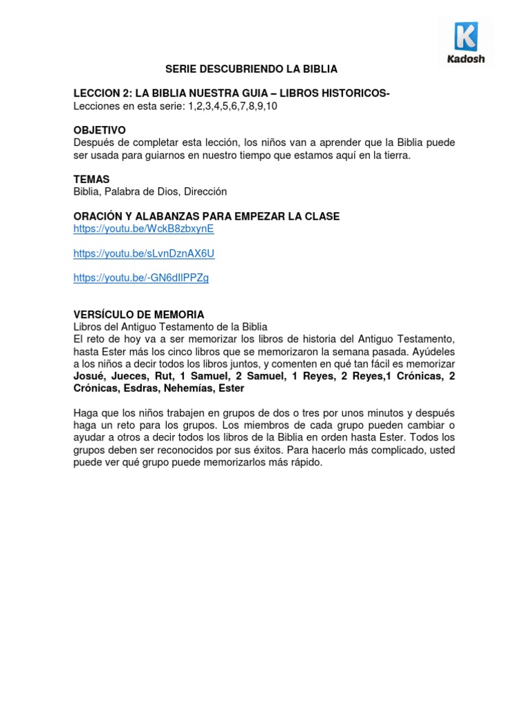 SERIE DESCUBRIENDO LA BIBLIA_LECCION_2 | PDF | Oración | Biblia