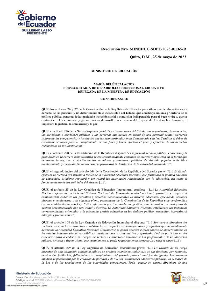 Mineduc Sdpe 2023 01165 R | PDF