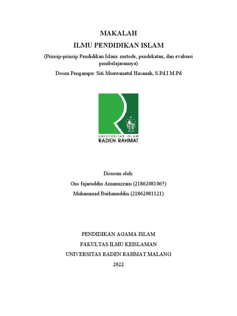 Prinsip dan Metode Pendidikan Islam | PDF | Karier & Perkembangan