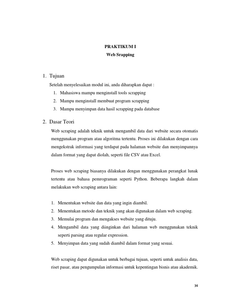 PRAKTIKUM 1 - Scrapping Data | PDF | Seni | Komputer PRAKTIKUM 1 - Scrapping Data | PDF | Seni | Komputer