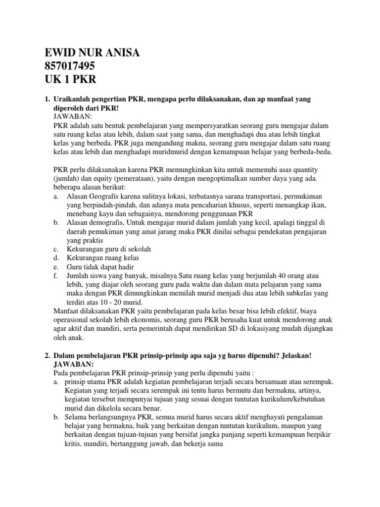 Tugas 1 PKR Ewid 857017495 | PDF