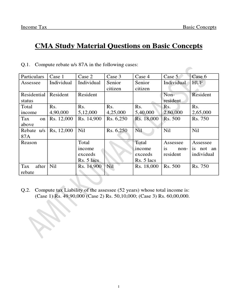 Basics (DT) Revision P Ques Jan 23 | PDF | Income Tax | Taxes
