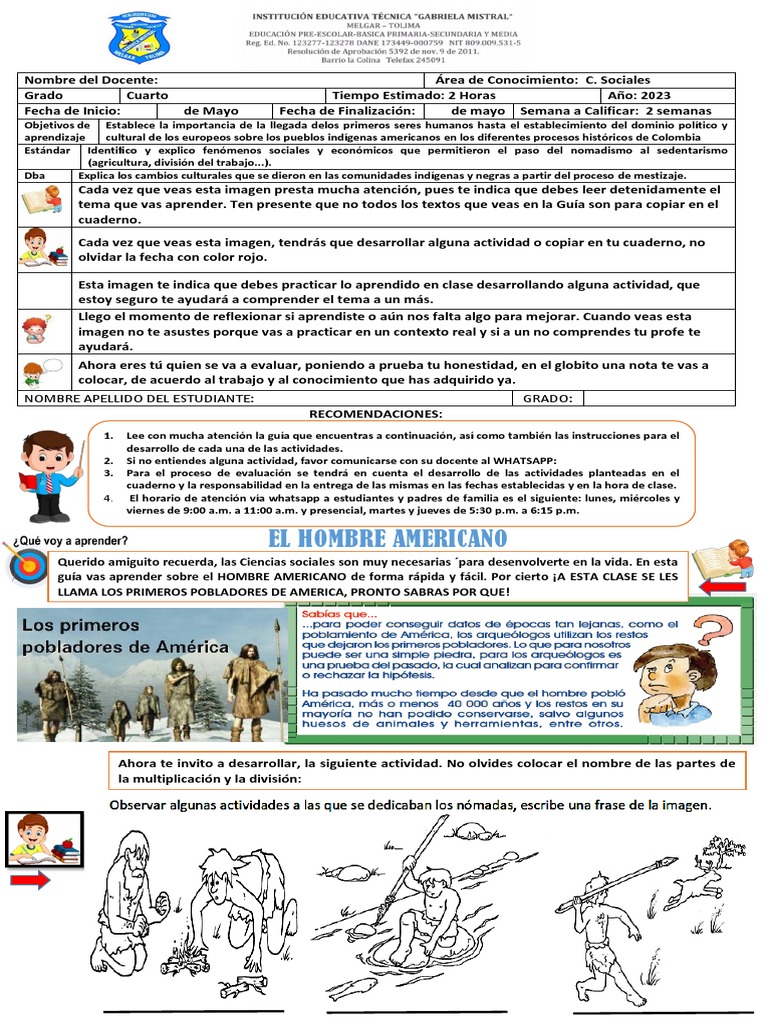 Primeros Pobladores de América para Niños | PDF | Era precolombina ...