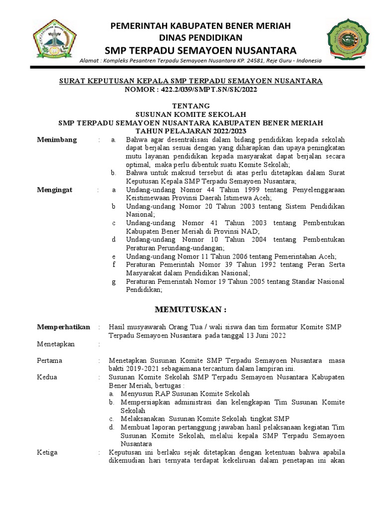 SK Komite 2022-2023 | PDF