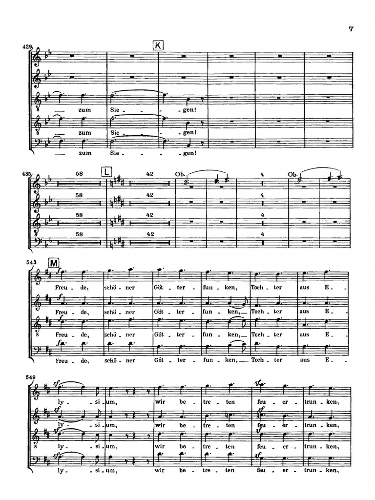 Partitura Freude 9 SInfonía Beethoven | PDF