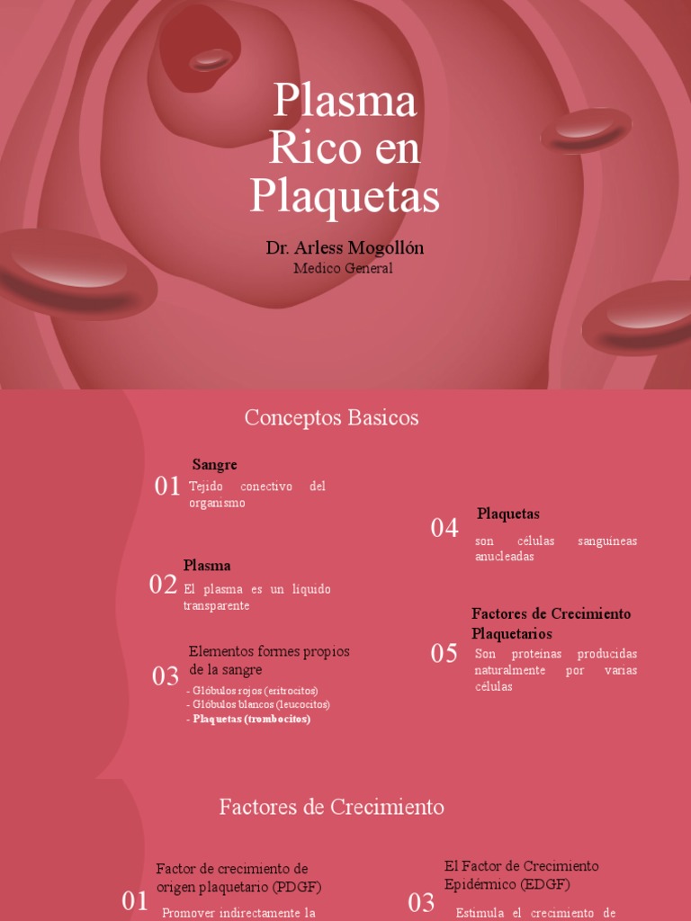 Plasma Rico en Plaquetas: Dr. Arless Mogollón | PDF | Plaqueta ...