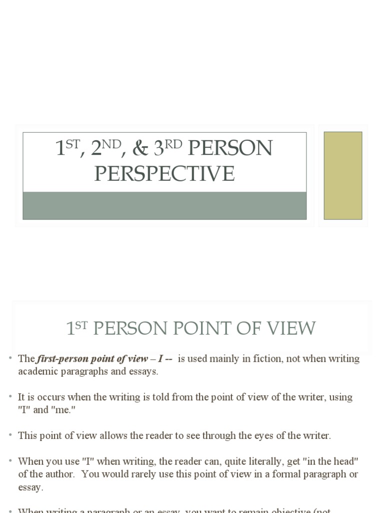 2-USING 1st, 2nd, 3rd Person | PDF