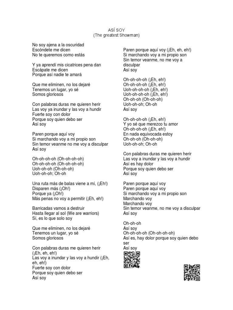 ASÍ SOY Lyrics | PDF
