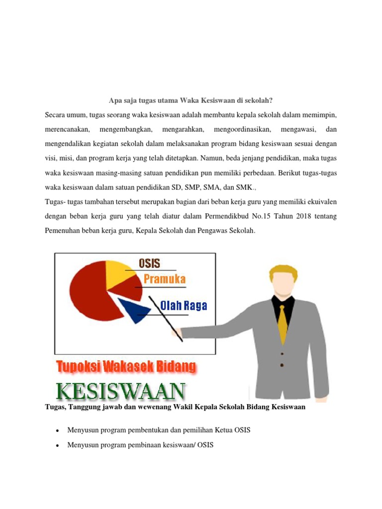 Apa Saja Tugas Utama Waka Kesiswaan Di Sekolah | PDF