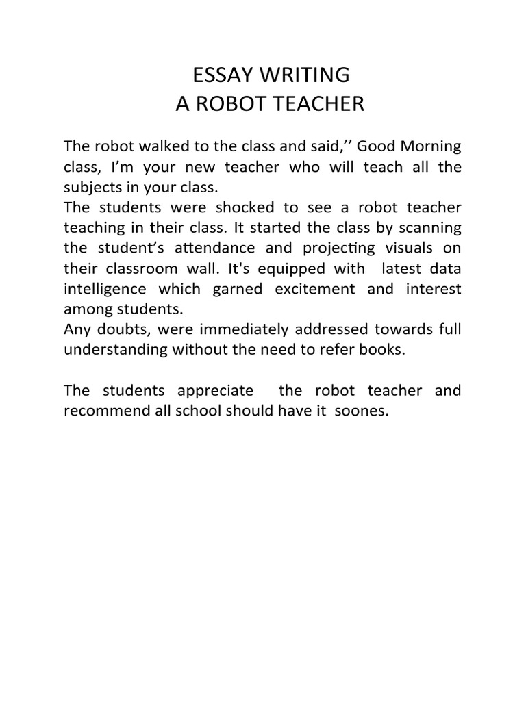 Essay Writing The Robot Teacher-Arshenny | PDF