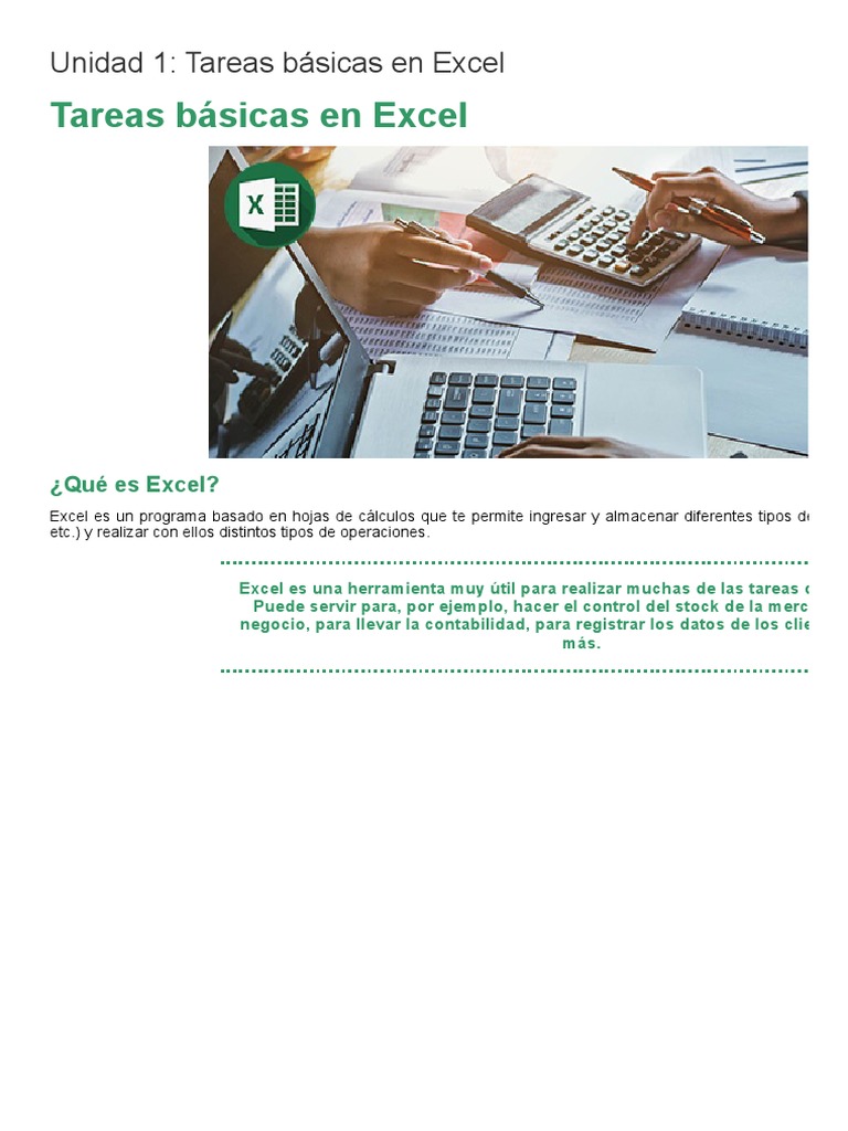 2-1749-18 Habilidades Digitales para La Inclusion Laboral - Unidad 1 - Tareas Básicas en Excel ...