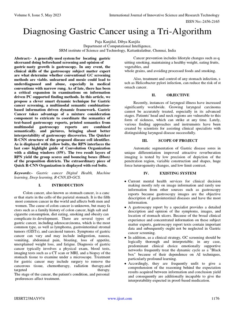 Diagnosing Gastric Cancer Using A Tri-Algorithm | PDF | Cancer ...