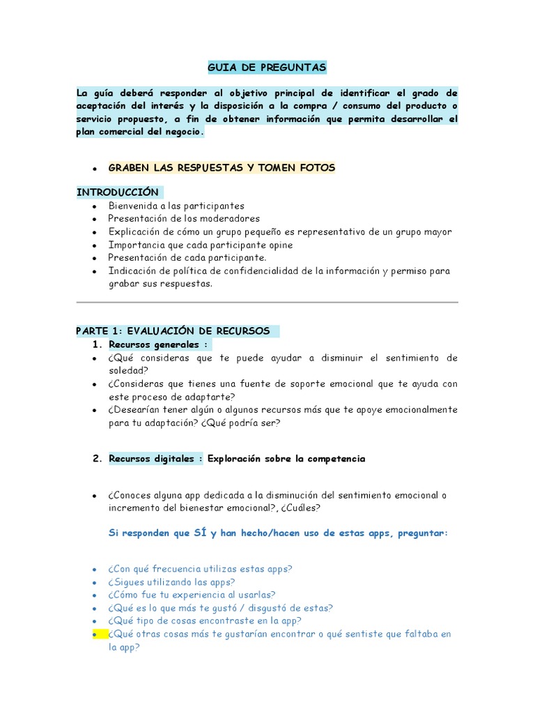 Guia de Preguntas | PDF | Aplicación movil | Software de la aplicacion