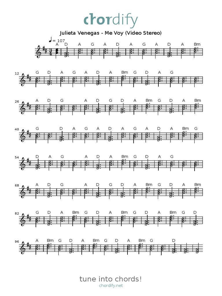 Chordify - Julieta Venegas Me Voy Video Stereo | PDF | European Music ...