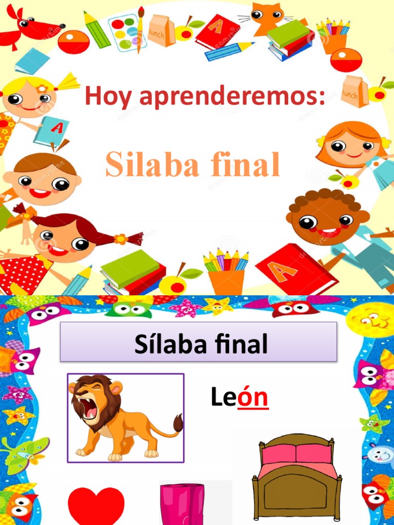 Silaba Final Con Dibujos | PDF