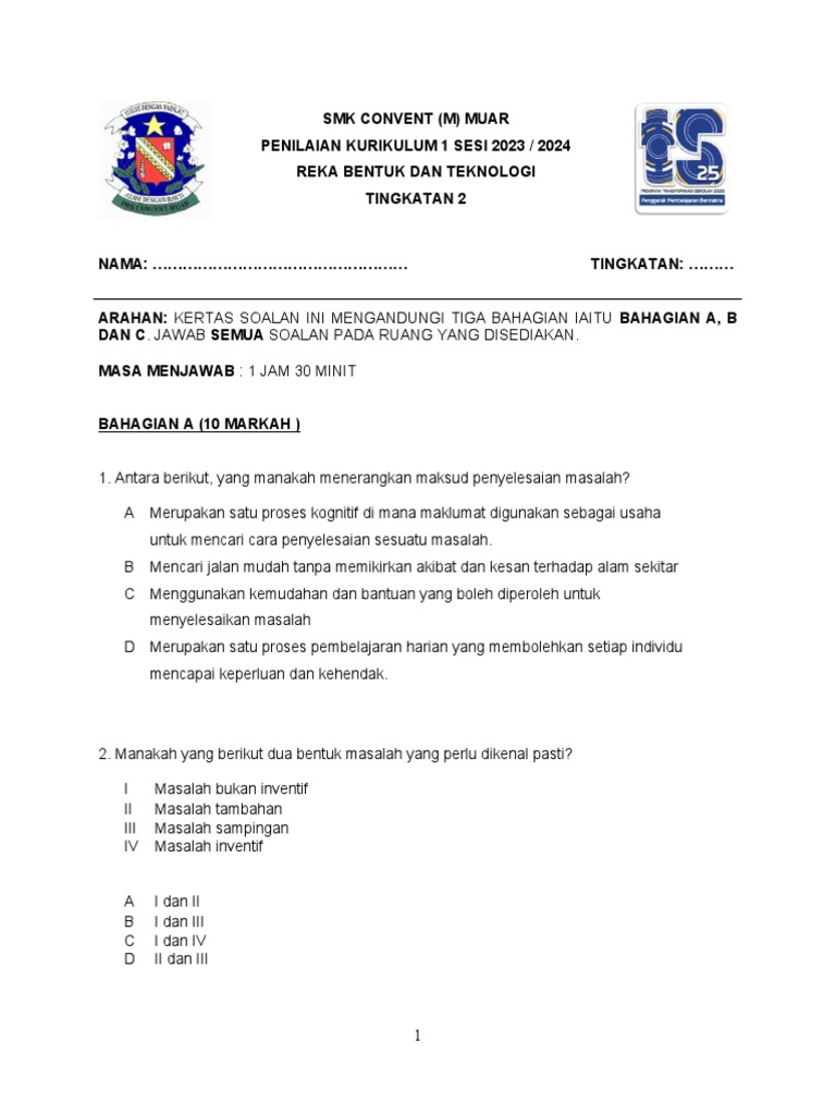 Bahagian A Form 2 (PK1) | PDF