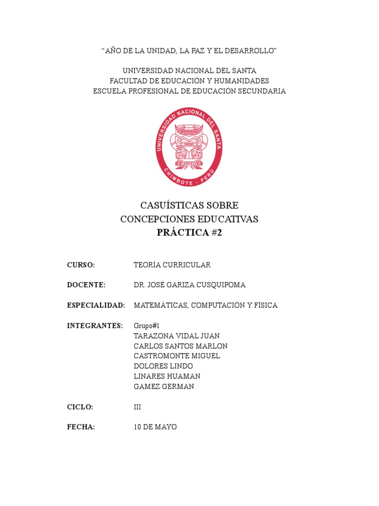 (Práctica#2) Casuística Sobre Concepciones Educativas (Grupo#1) | PDF | Aprendizaje | Institución
