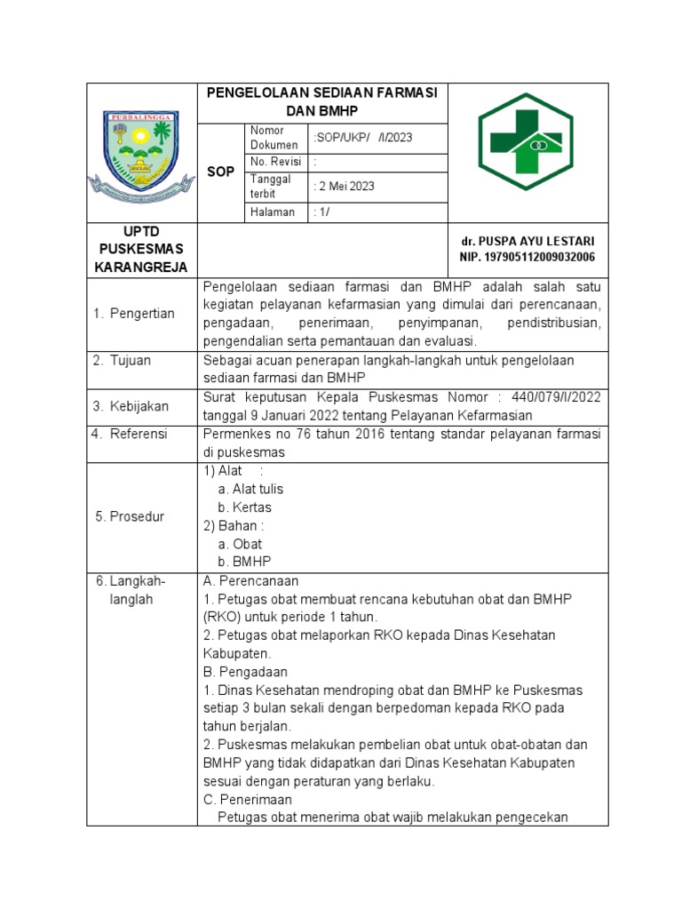 3.10.1.b.2 PENGELOLAAN SEDIAAN FARMASI DAN BMHP | PDF 3.10.1.b.2 PENGELOLAAN SEDIAAN FARMASI DAN BMHP | PDF