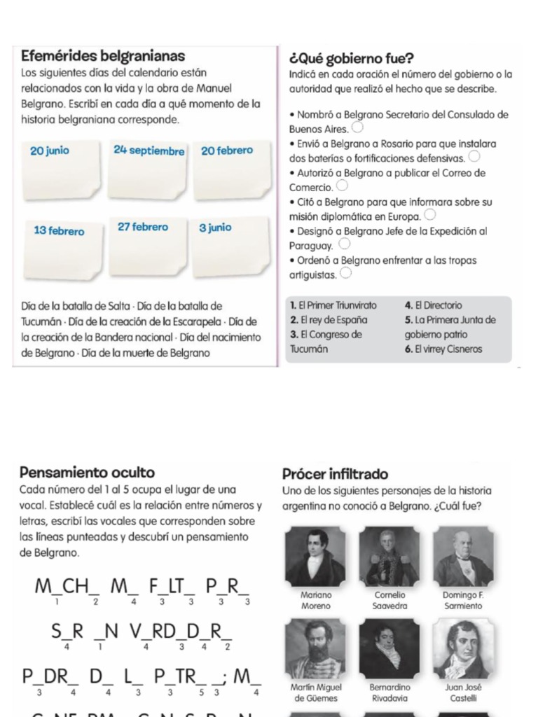 20 de Junio. Segundo Ciclo. Tinta Fresca | PDF