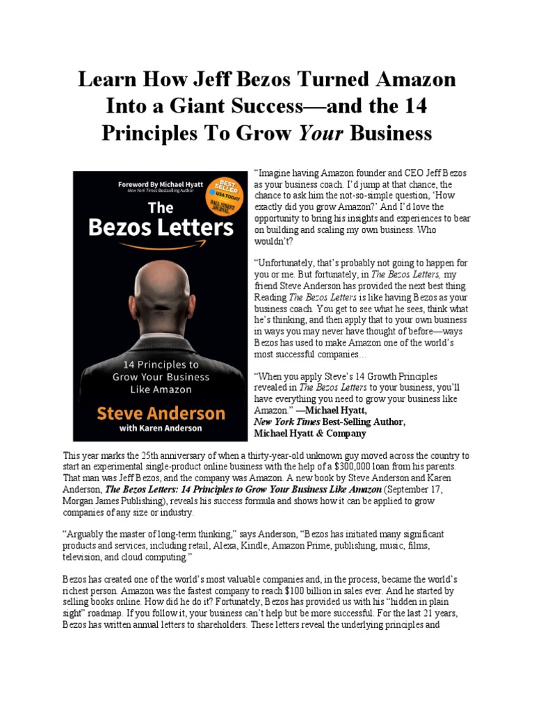 Business Growth Lessons from Bezos | PDF | Risk | Leadership