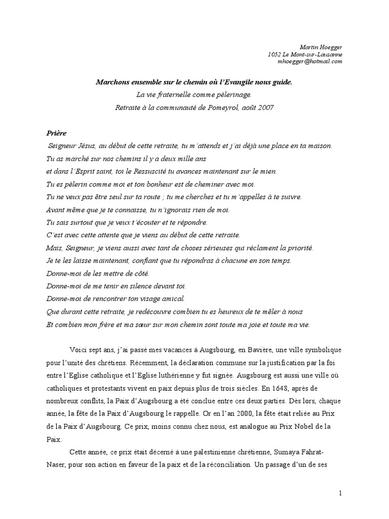 Marchons ensemble sur le chemin de foi | PDF | Jésus | Dieu
