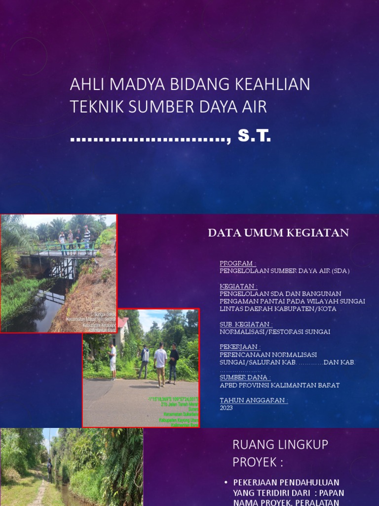 Paparan Proyek - Ahli Madya SDA | PDF | Komputer | Teknologi & Rekayasa