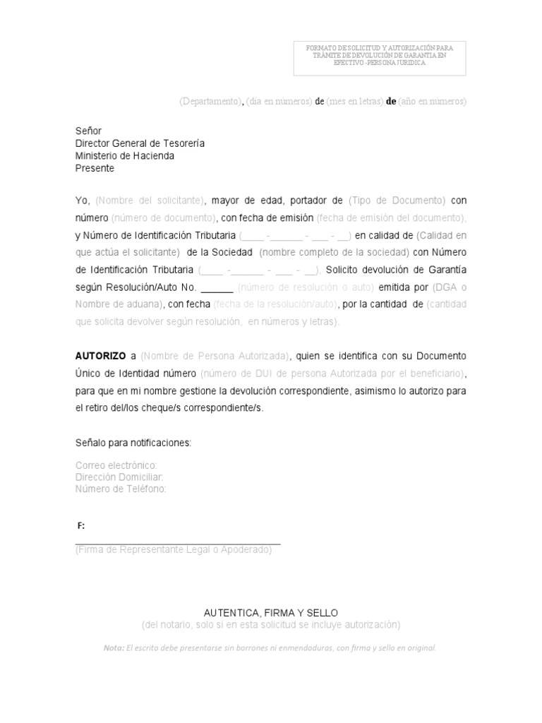 Solicitud de Devolución | PDF