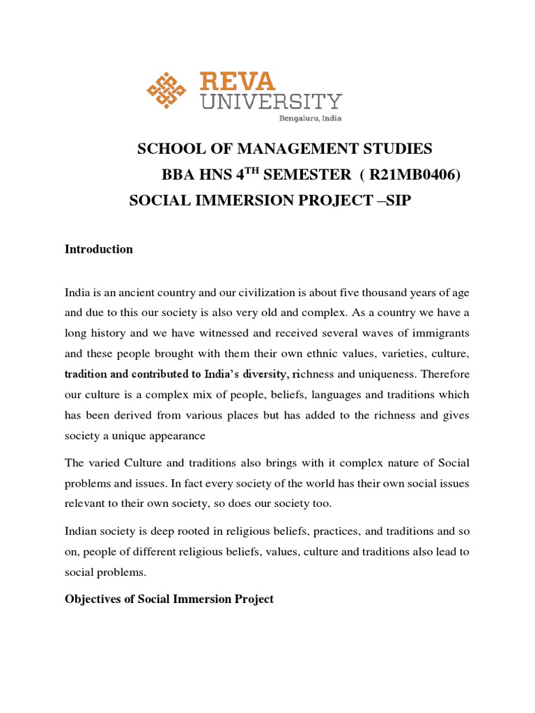 Social Immersion Project Overview | PDF | Sustainability