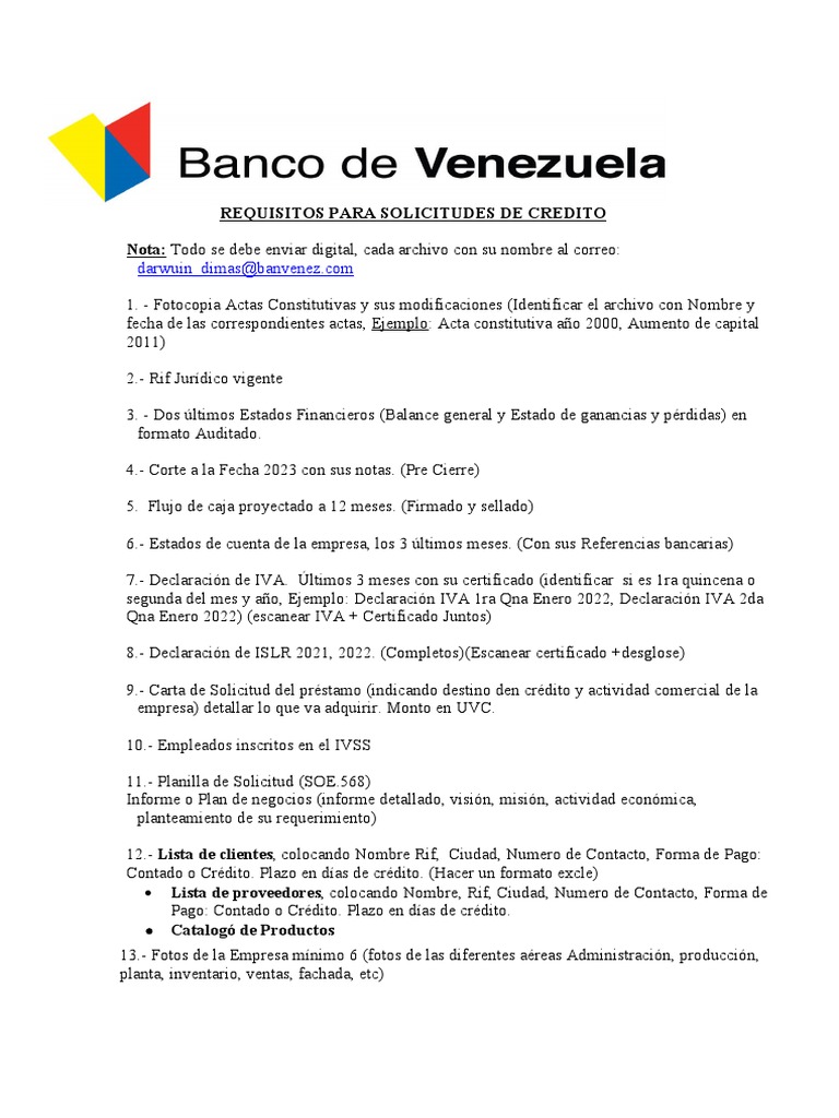 Requisitos Microcredito | PDF | Bancos | Economía Financiera