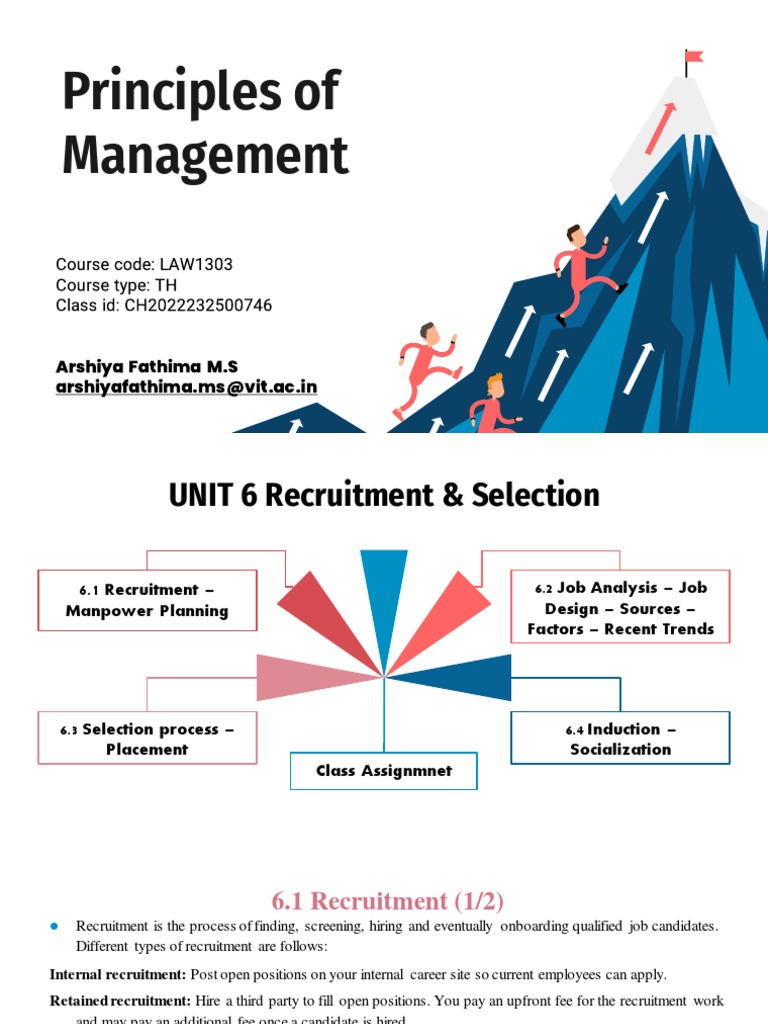 Principles of Management Unit 6 To 10 | PDF | Recruitment | Leadership