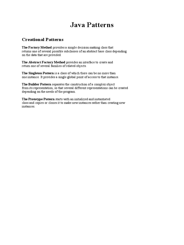 Java Patterns Pdf Class Computer Programming Inheritance Object Oriented Programming
