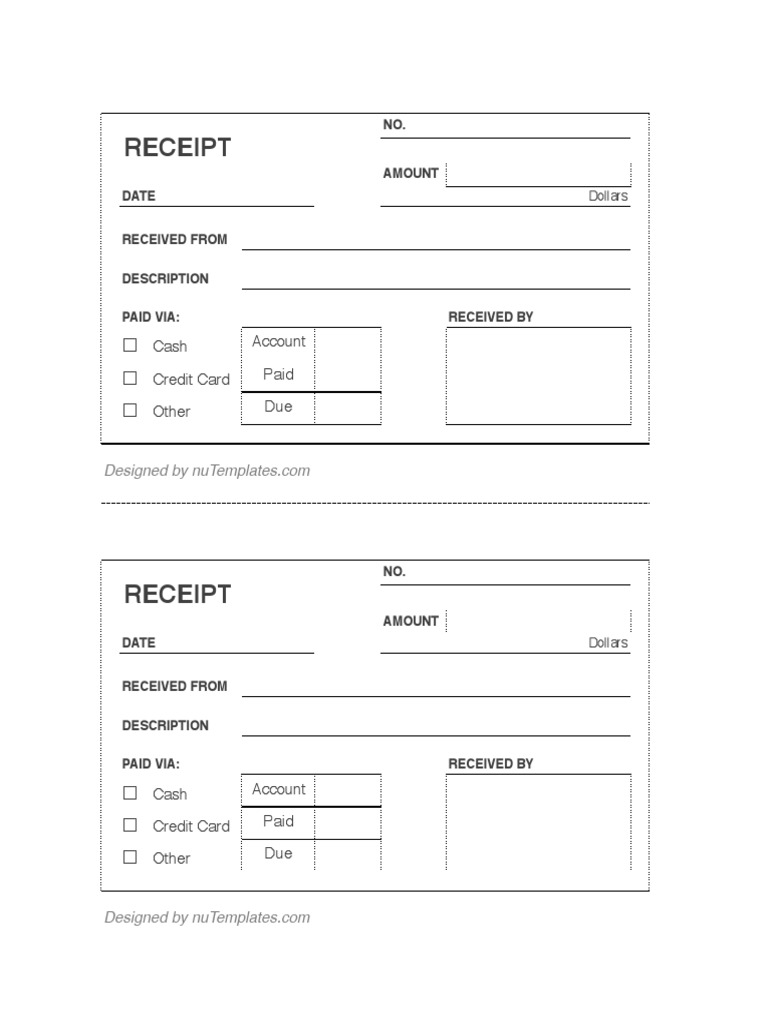 Blank Receipt PDF | PDF
