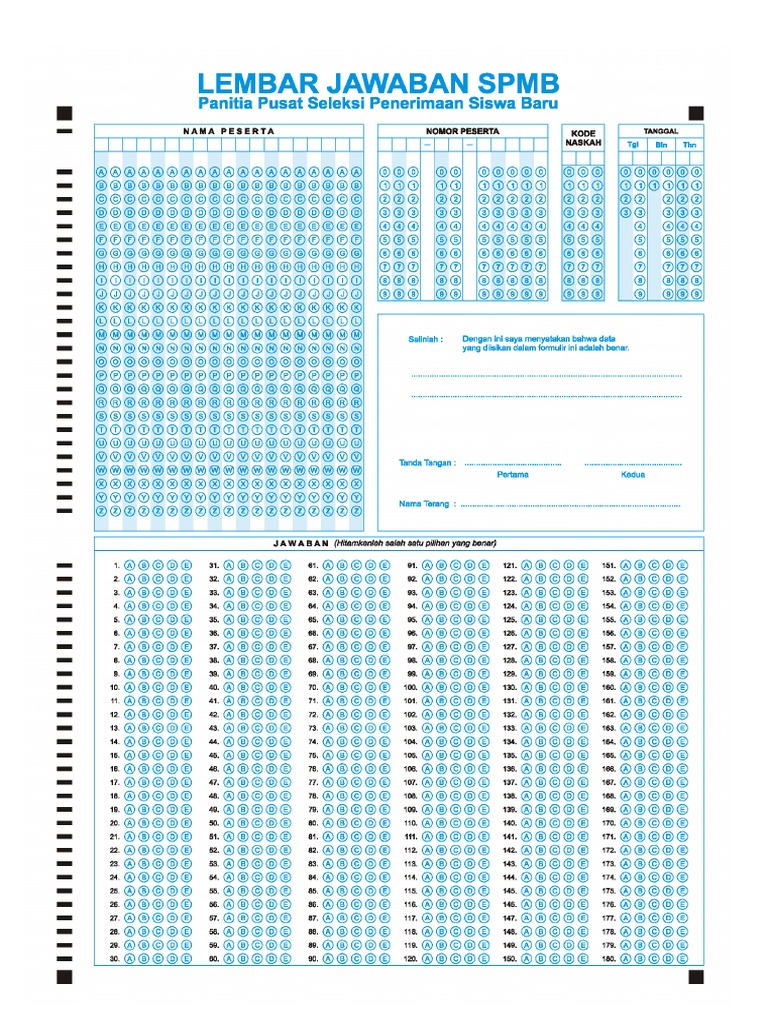 Lembar LJK Komputer - Copy | PDF