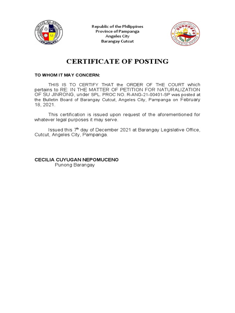 Posting Sample | PDF | Government | Philippines