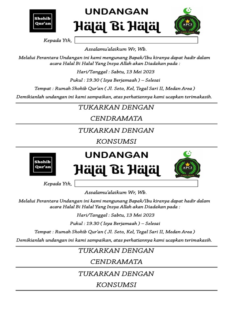 Undangan HBH | PDF