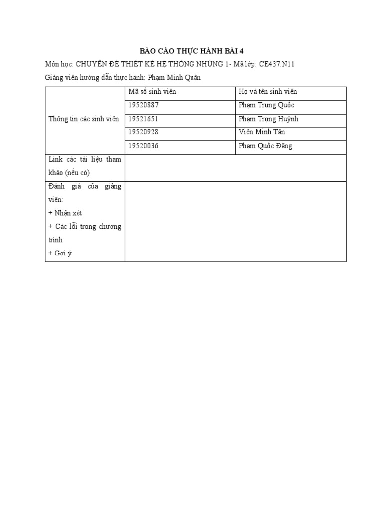 Báo Cáo Lab4 Chuyên Đề | PDF