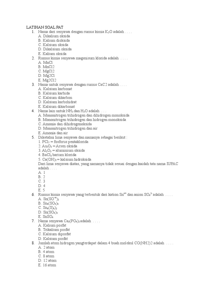 Latihan Soal Pat | PDF