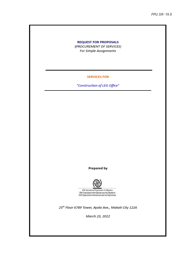 RFP for LEG Office Construction Services | PDF | Request For Proposal | Procurement