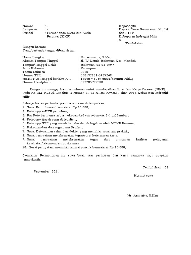 Permohonan SIP 1 | PDF