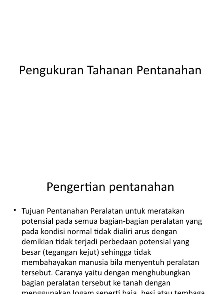 Pengukuran Tahanan Pentanahan Switchgear | PDF